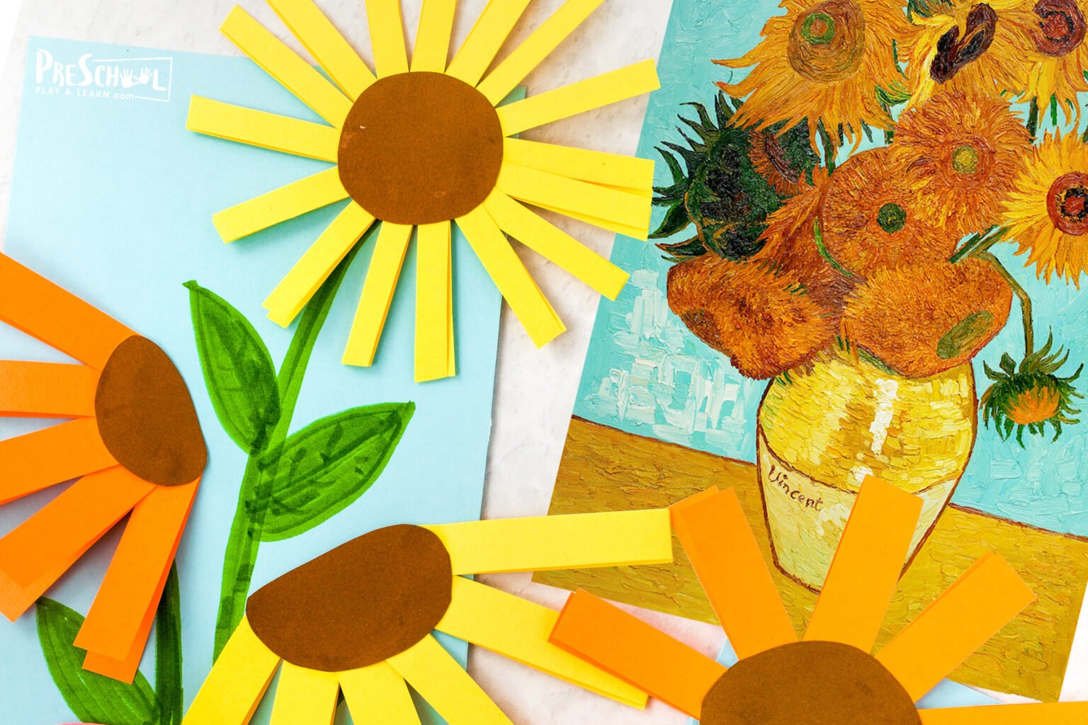 🌻 Van Gogh Sunflowers Craft for Preschoolers
