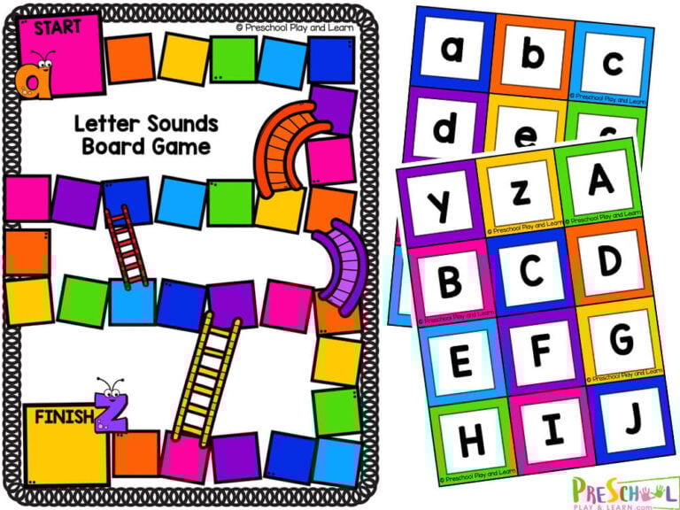 FREE Printable Letter Sounds Board Games