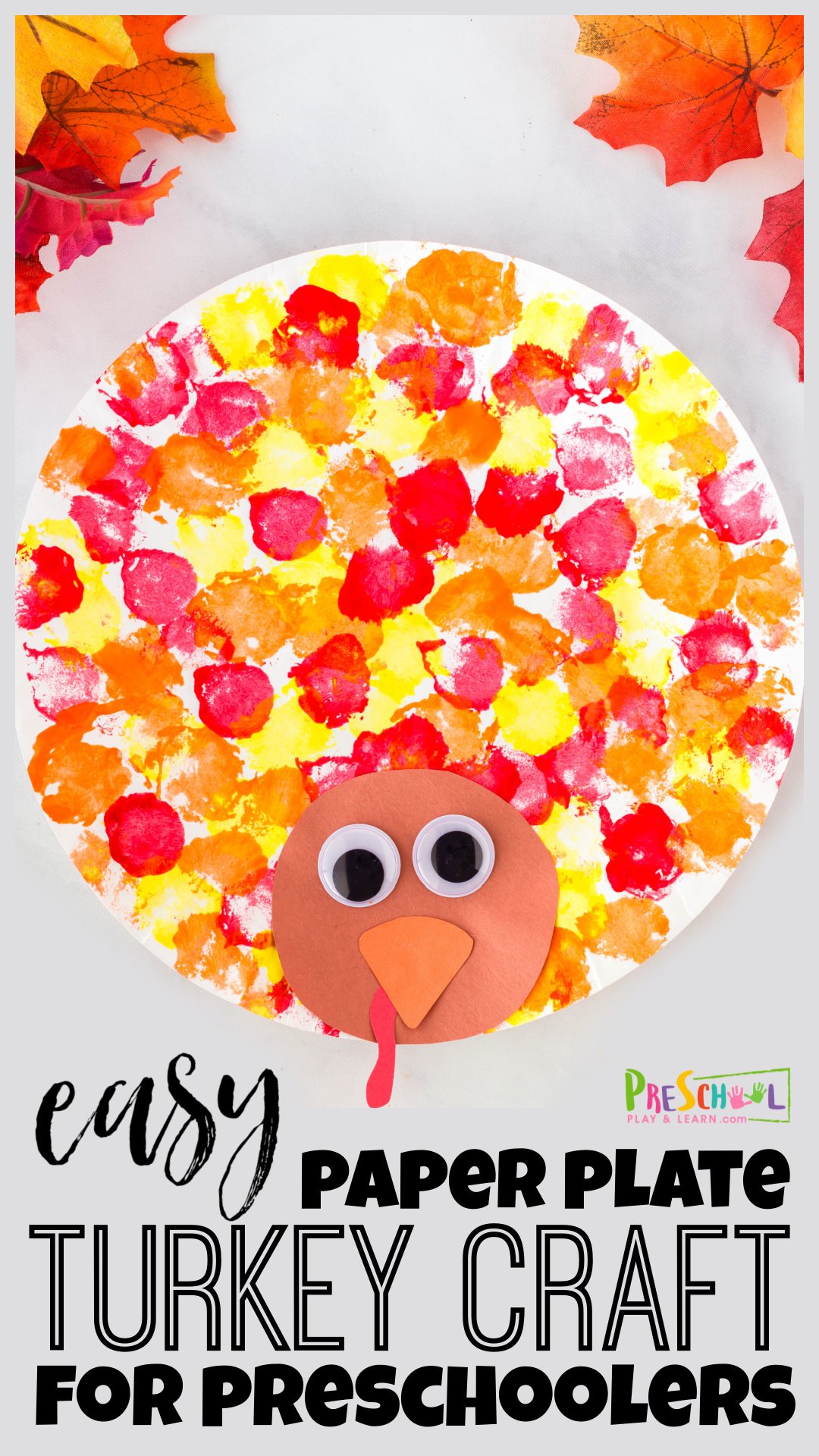 🦃 Paper Plate Fall Turkey Craft for Preschoolers in November