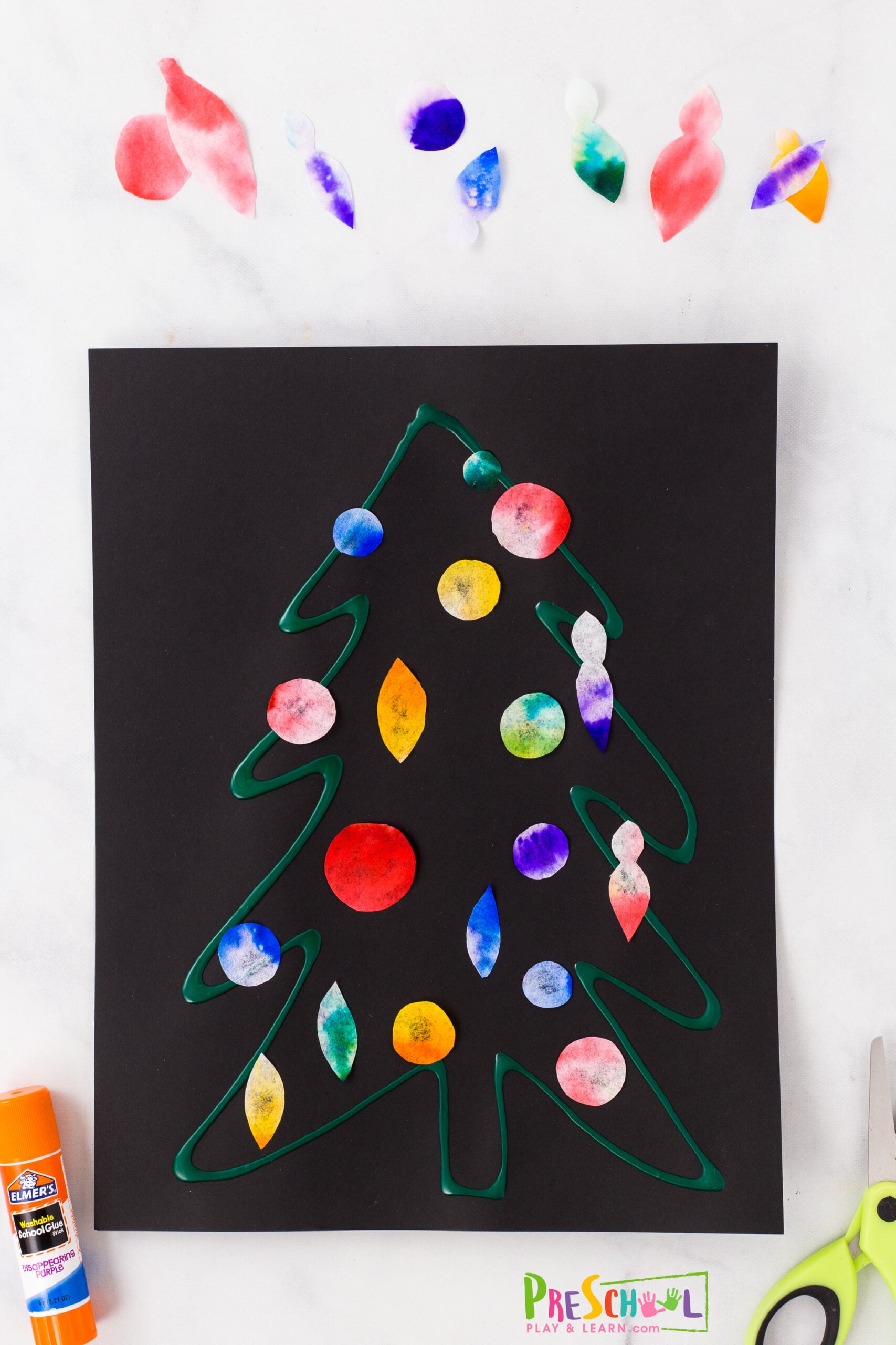 🎄 Beautiful Chromatography Christmas Tree Science Craft for Preschoolers