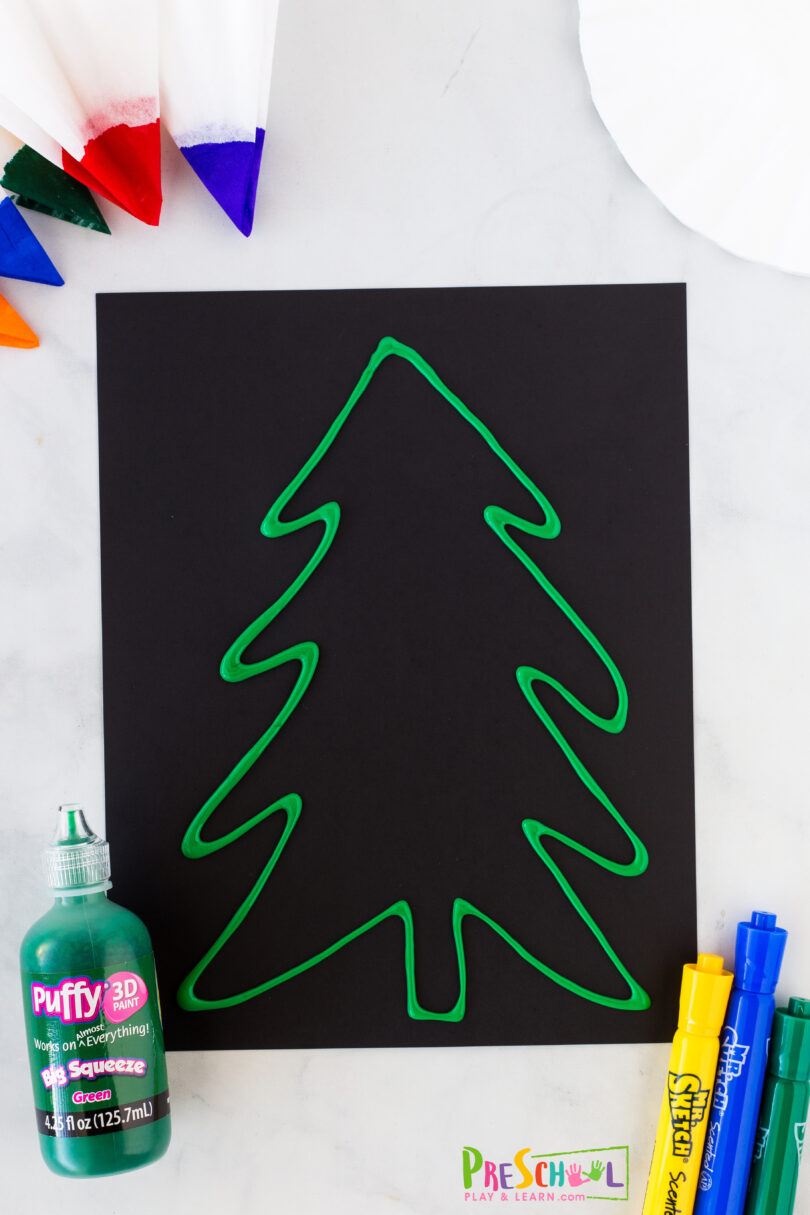🎄 Beautiful Chromatography Christmas Tree Science Craft for Preschoolers