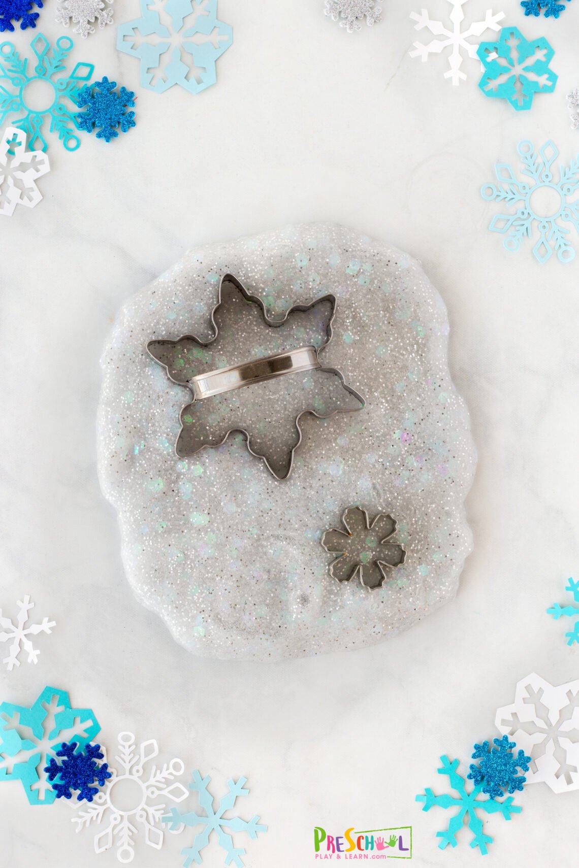 ⛄ Winter Snow Slime Recipe Activity for Kids