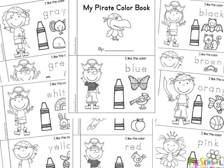 🏴‍☠️ FREE Printable Pirate Colours Name for Kids Printable Book