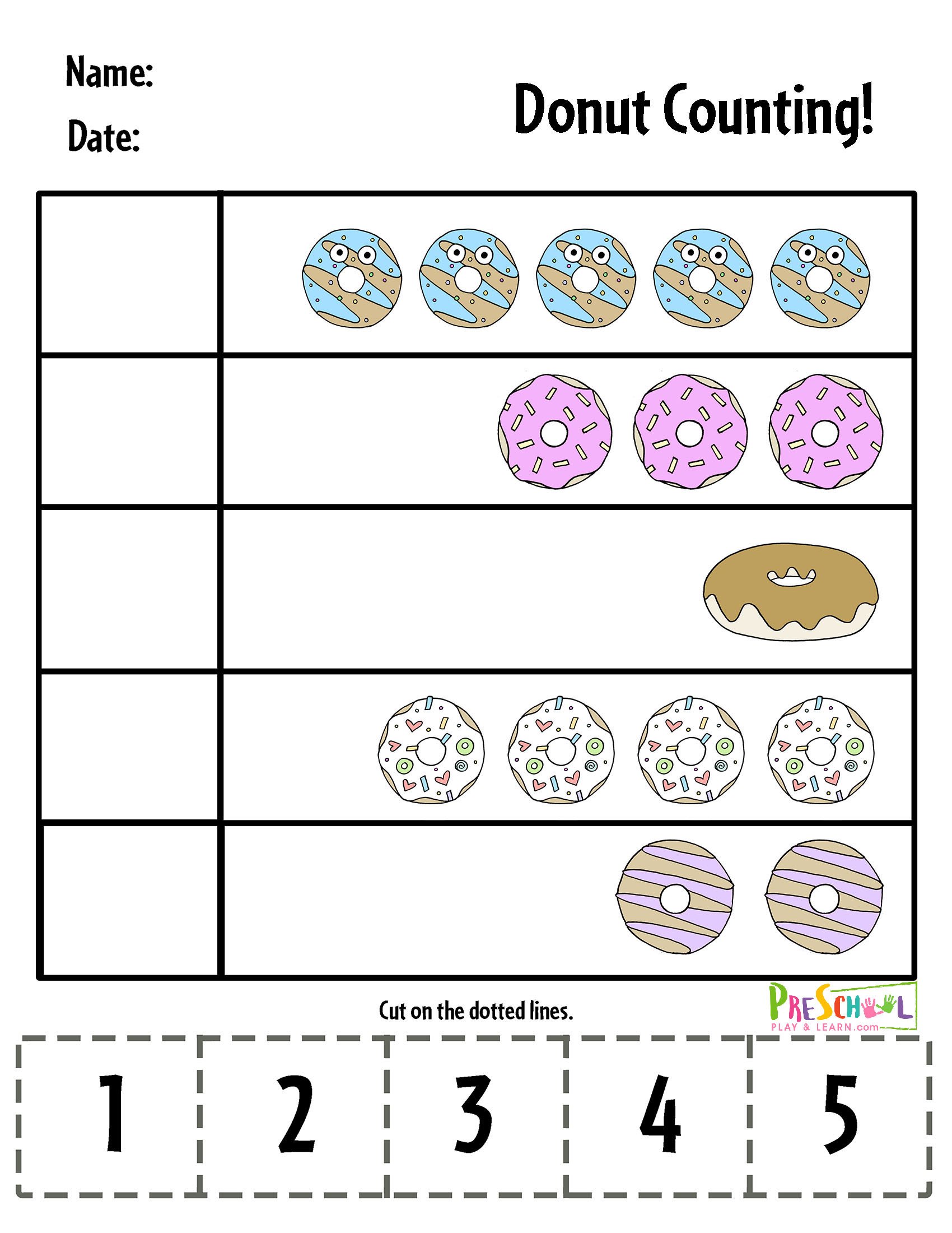 🍩 FREE Donut Printables - Coloring Pages & Worksheets for Preschool