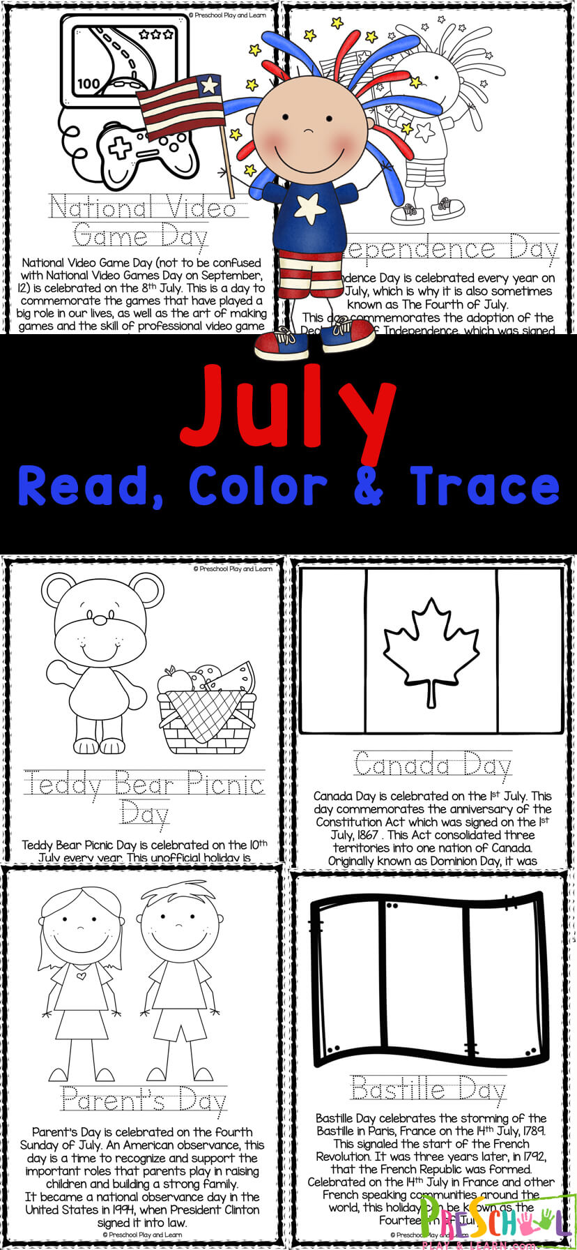 FREE Printable July Coloring Pages for Kids