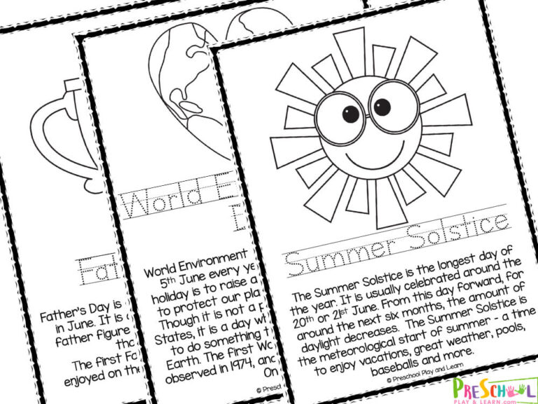 FREE Printable June Coloring Pages for Kids