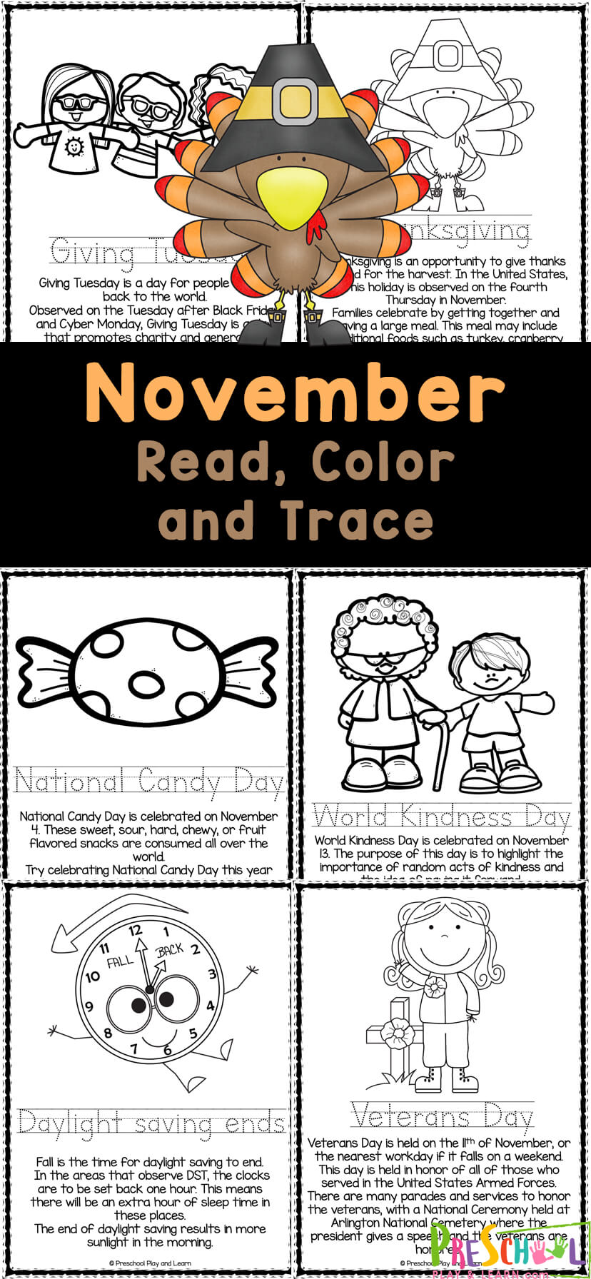 FREE Printable November Coloring Pages for Kids