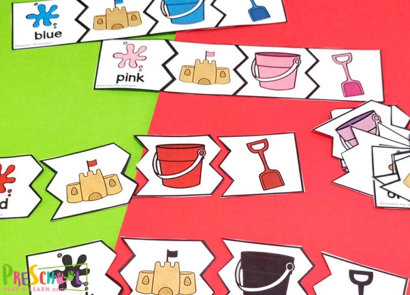 Summer Color Matching Printable Activity for Preschoolers