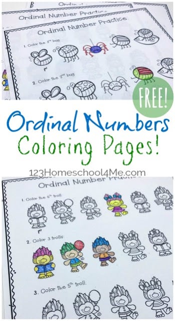 FREE Ordinal Numbers Printable Reader