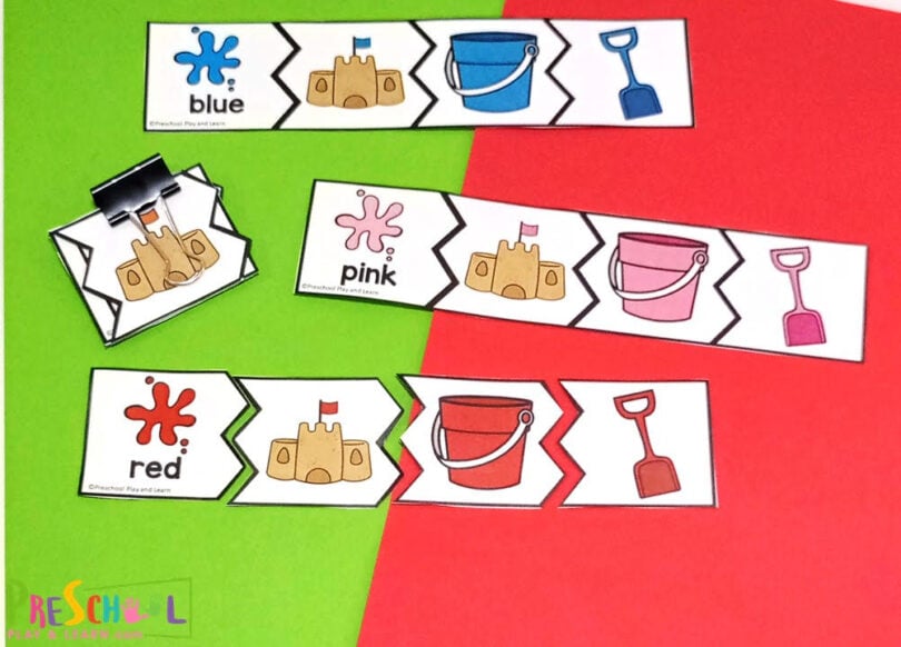 Summer Color Matching Printable Activity for Preschoolers