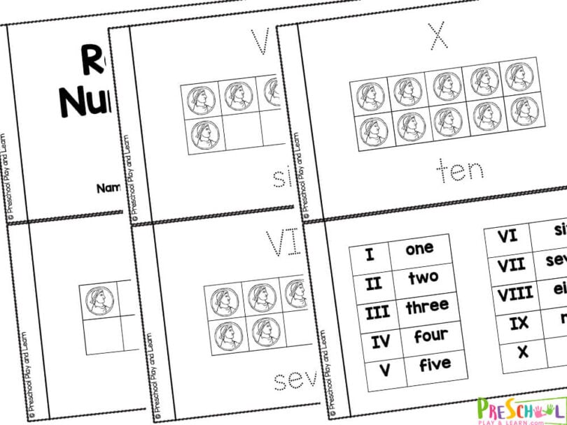 FREE Printable Roman Numerals 1-10 Activity for Kids