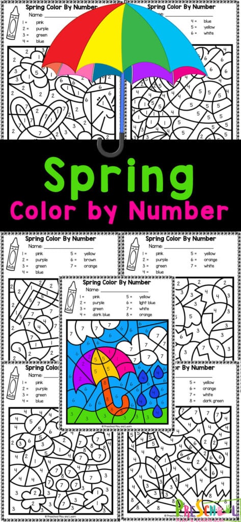 FREE Printable Food Color by Number Worksheets