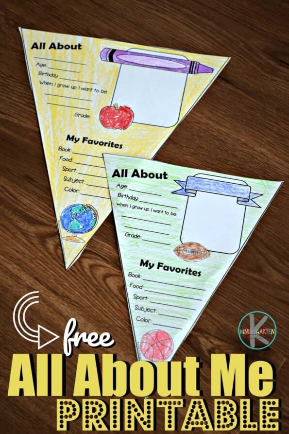 FREE All About Me Preschool Printable Worksheets