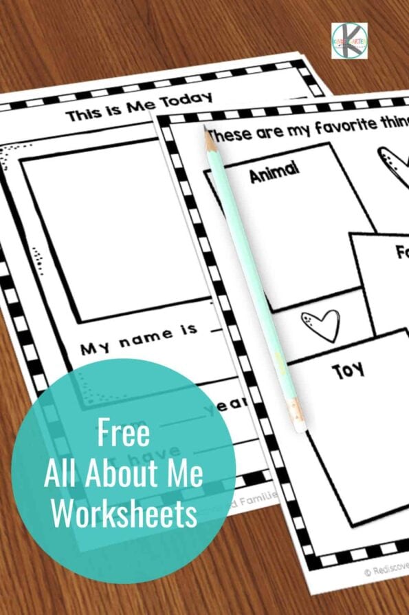 FREE All About Me Preschool Printable Worksheets