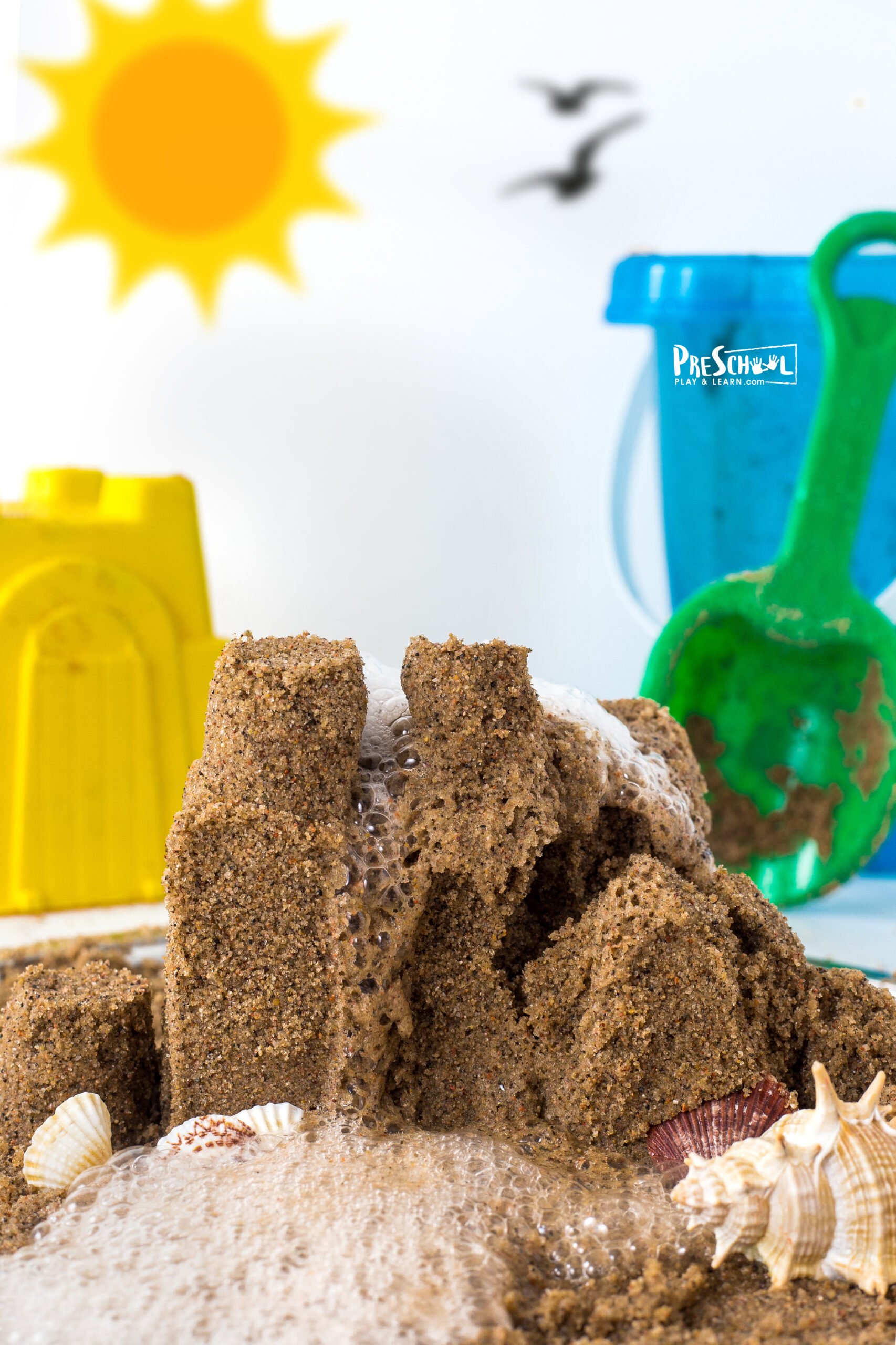 Sand Volcano Experiment - Summer Science Activity for Preschoolers