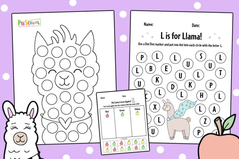🦙 FREE Printable Llama Worksheets for Preschoolers
