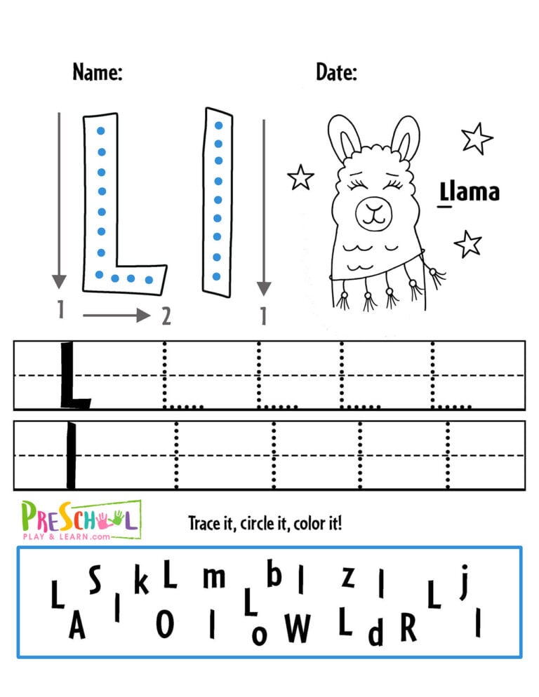 🦙 FREE Printable Llama Worksheets for Preschoolers