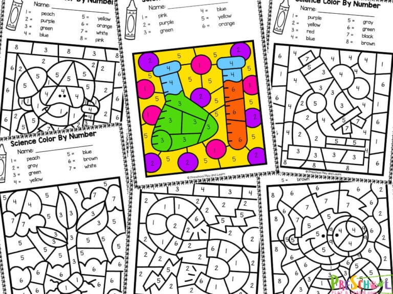 🧪 FREE Printable Science Color by Number Worksheets