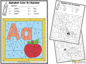 FREE Printable Alphabet Color By Number Worksheets