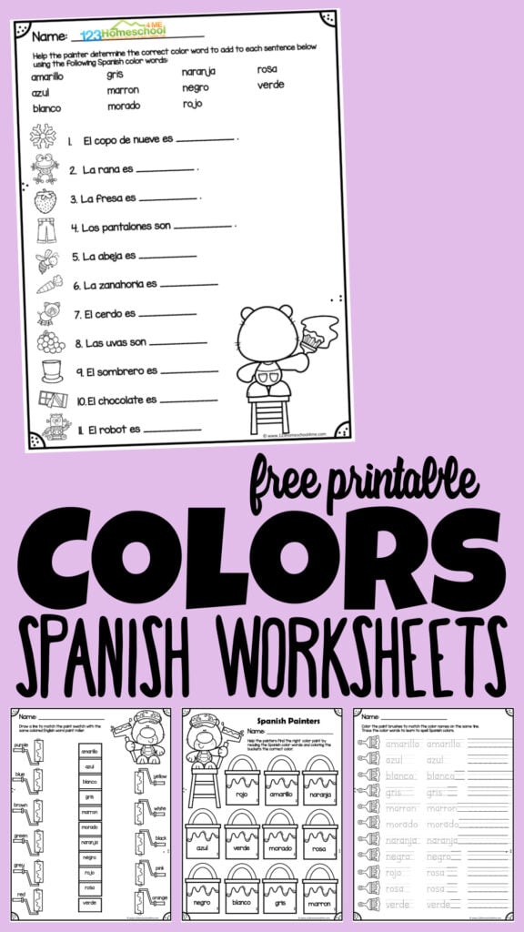 FREE Printable Spanish Colors Games for Preschoolers