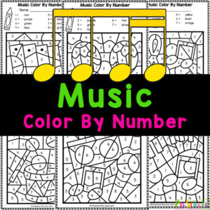 🎵 Music Color by Number Printable Worksheets