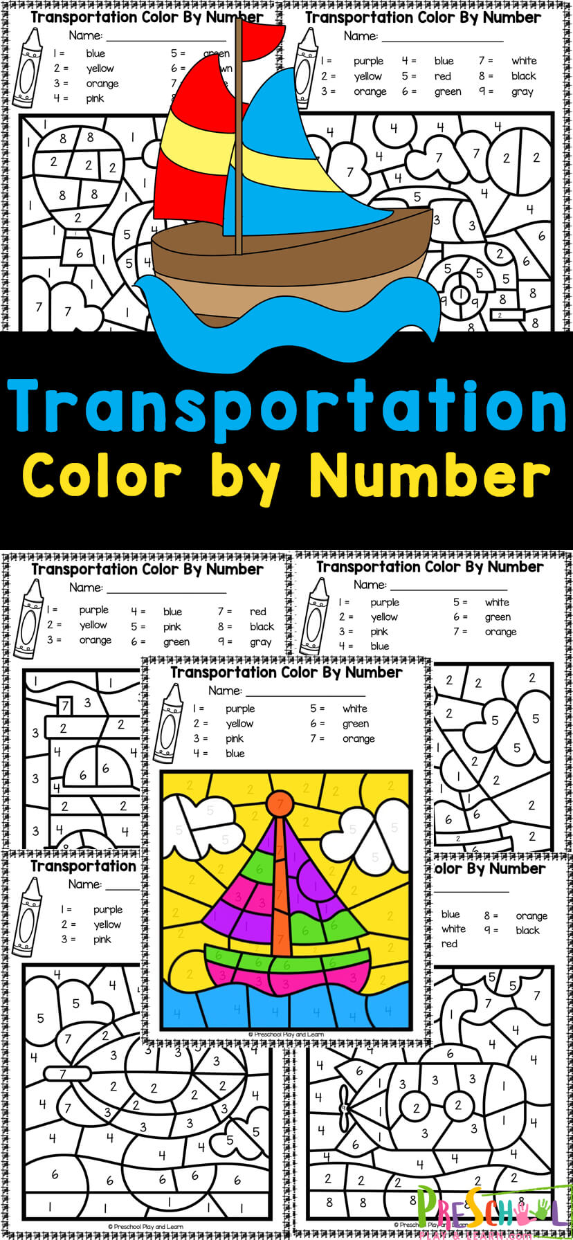 🚌 Transportation Worksheets for Preschool - Land, Air, and Water