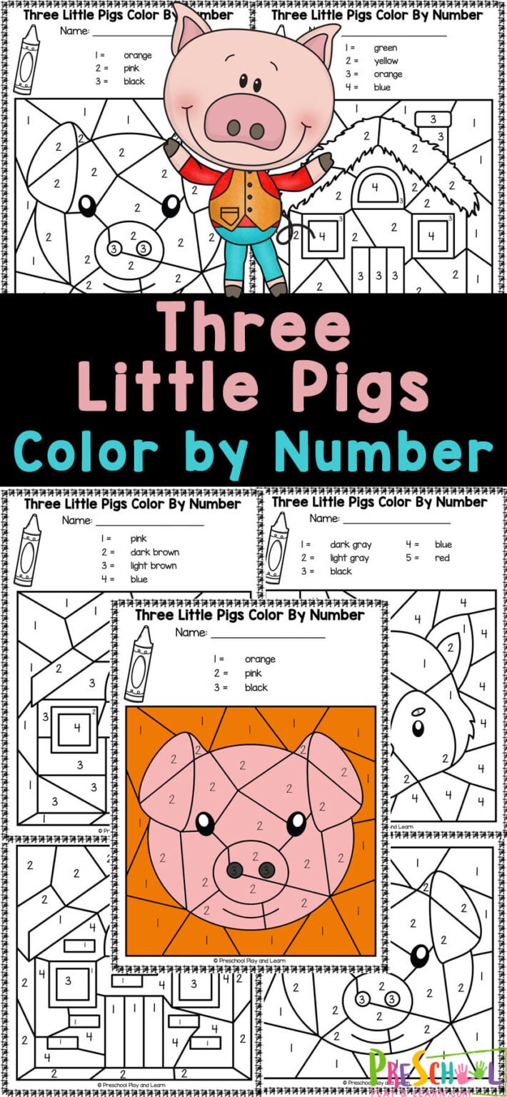 FREE Printable Food Color by Number Worksheets