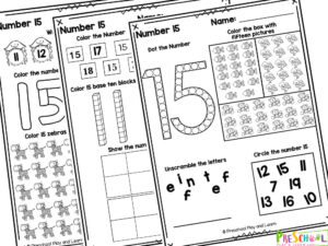 FREE Printable Number 15 Tracing Worksheets for Preschool