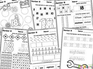 FREE Printable Number 18 Tracing Worksheets