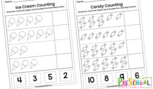 Printable Counting Worksheets for Preschool - Numbers 1-10