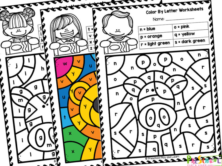 FREE Zoo Animals Color By Letter Worksheets