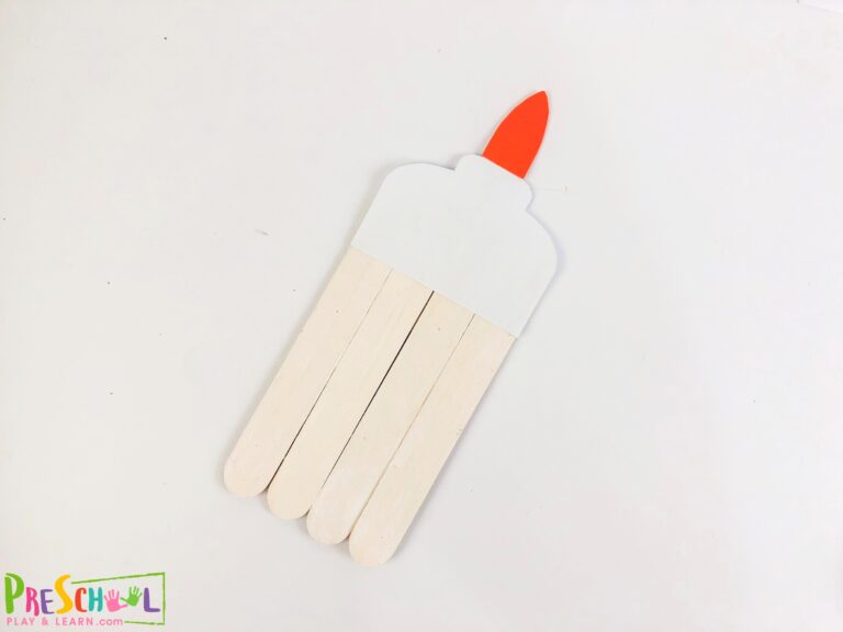 Glue Popsicle Stick Craft - Back to School Craft for Preschool Kids