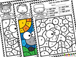 FREE Bug Color By Letter Alphabet Recognition Worksheets