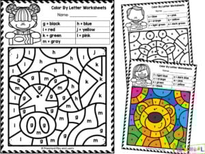 FREE Zoo Animals Color By Letter Worksheets