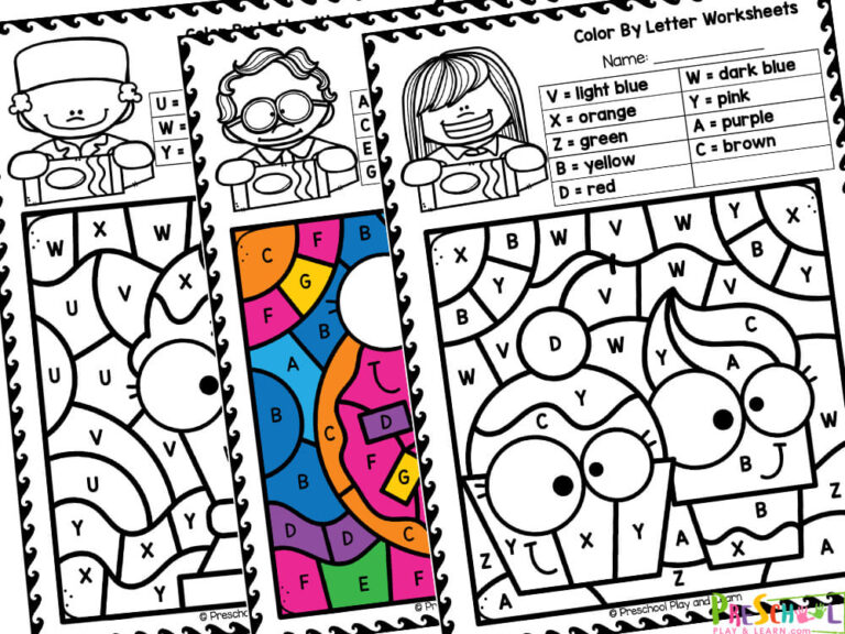 Sweet Treats Color by Alphabet Letter Worksheets for Preschoolers (FREE)