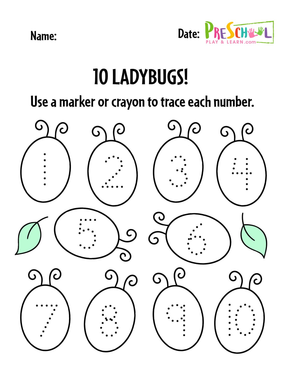 🐞 FREE Ladybug Printable Worksheets for Preschool