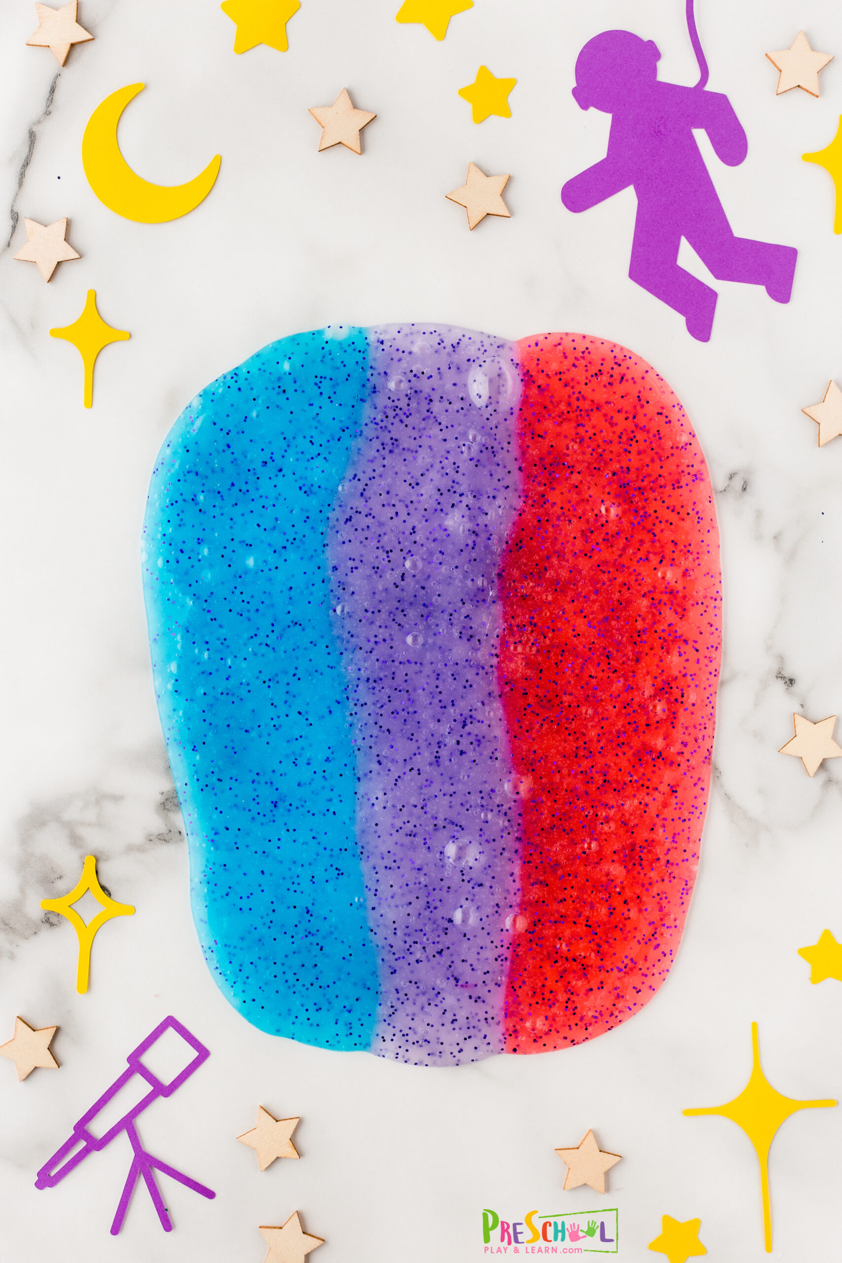 How to Make Galaxy Slime - Preschool Space Activities