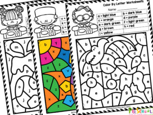 FREE Dinosaur Color By Code Letter Recognition Worksheets
