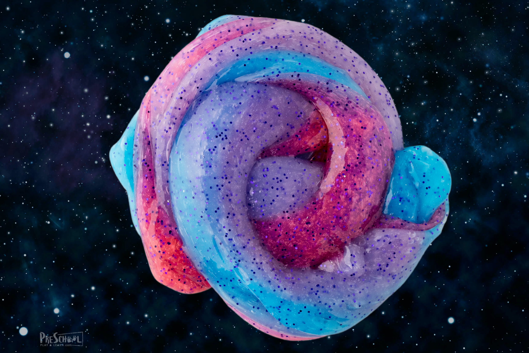 How to Make Galaxy Slime - Preschool Space Activities