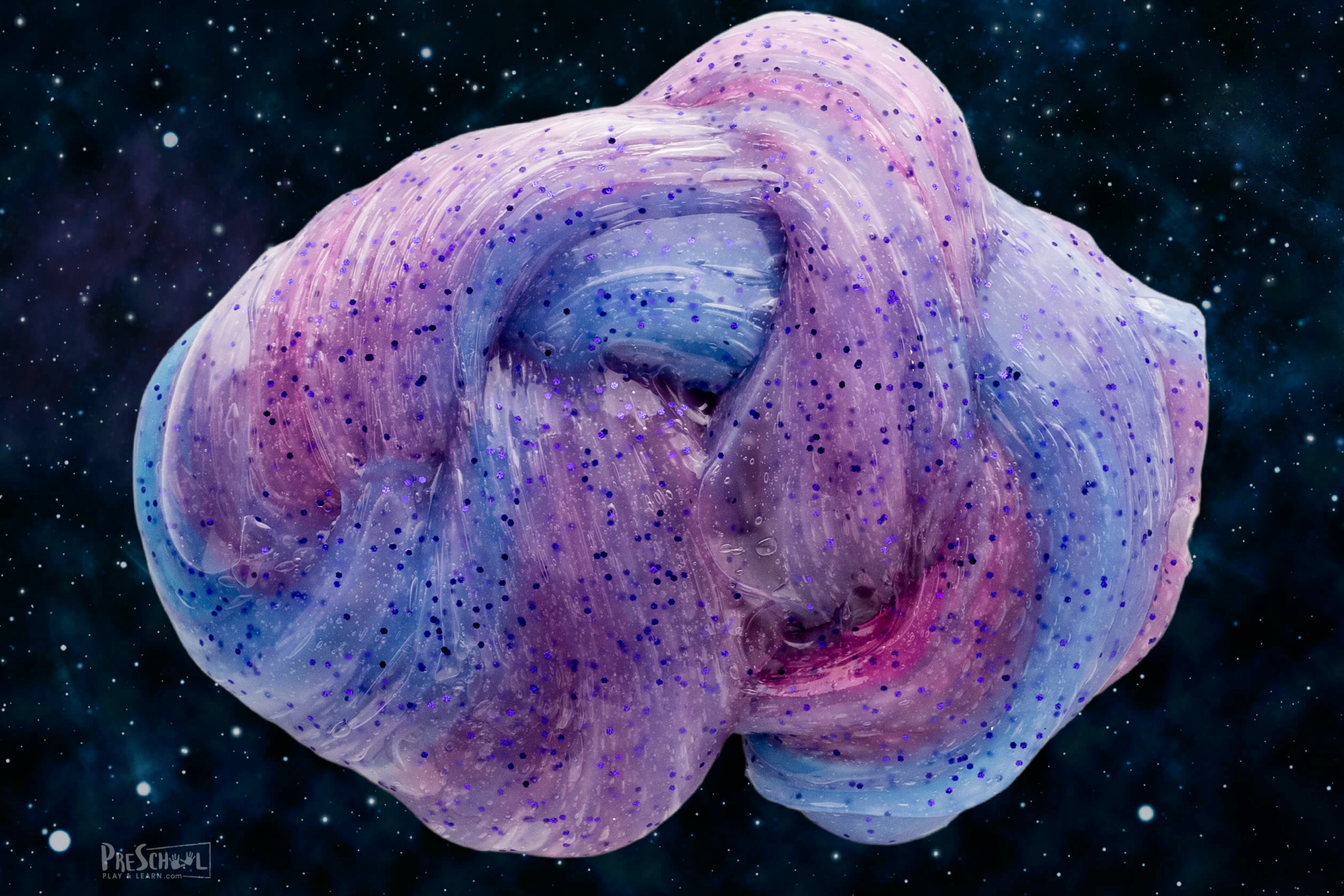 How to Make Galaxy Slime - Preschool Space Activities