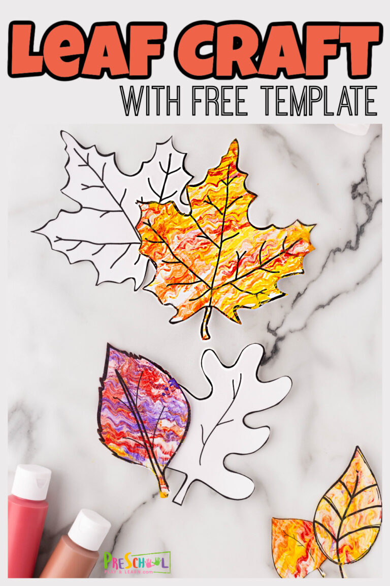Fall Marbled Leaf Craft Art Projects for Preschoolers