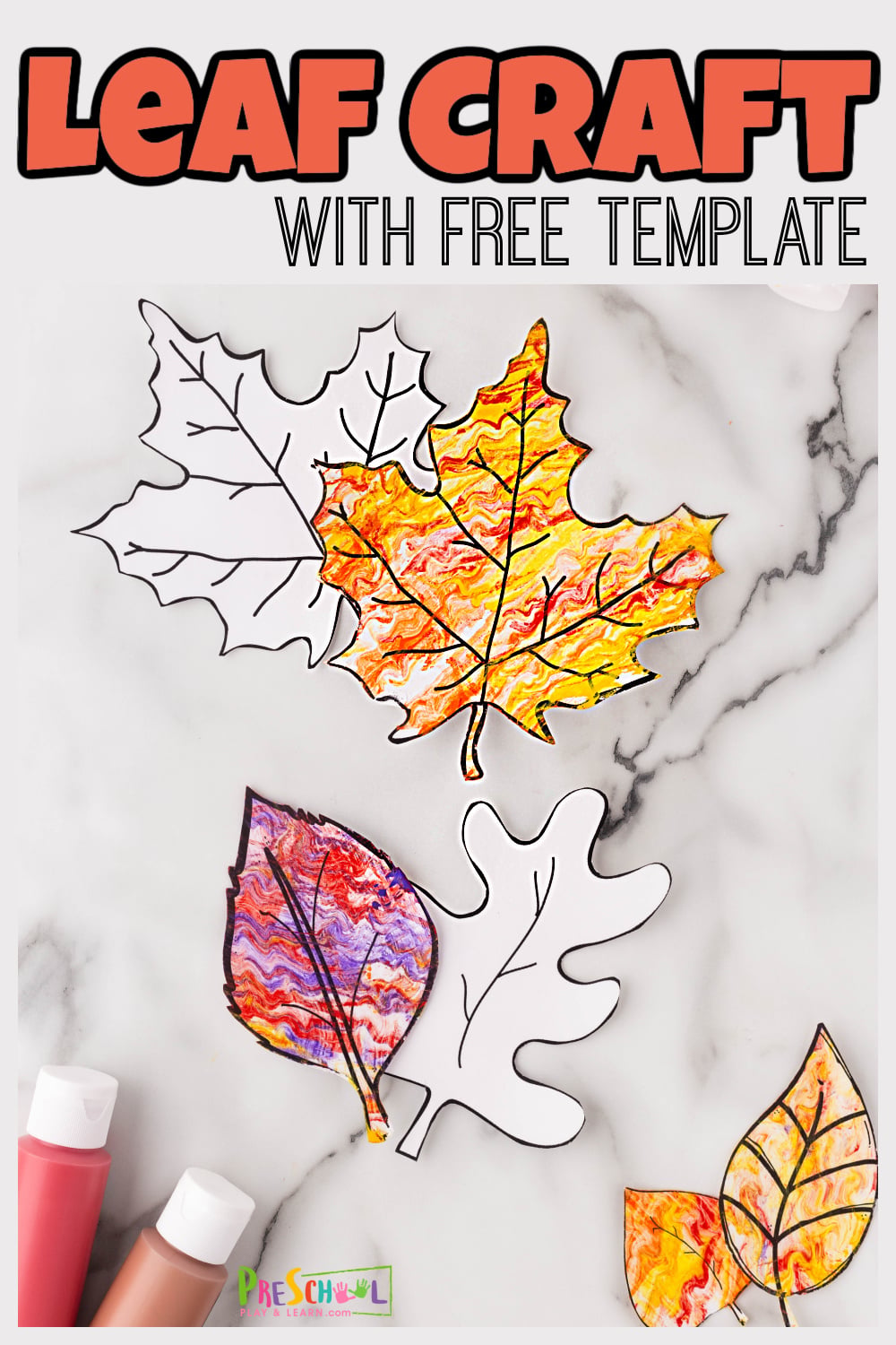 Fall Marbled Leaf Craft Art Projects for Preschoolers