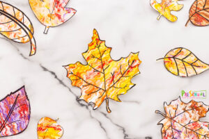 Fall Marbled Leaf Craft Art Projects for Preschoolers