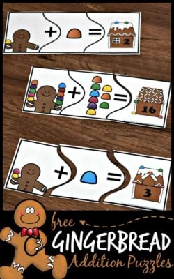 Gingerbread Counting Math Activities for Preschoolers