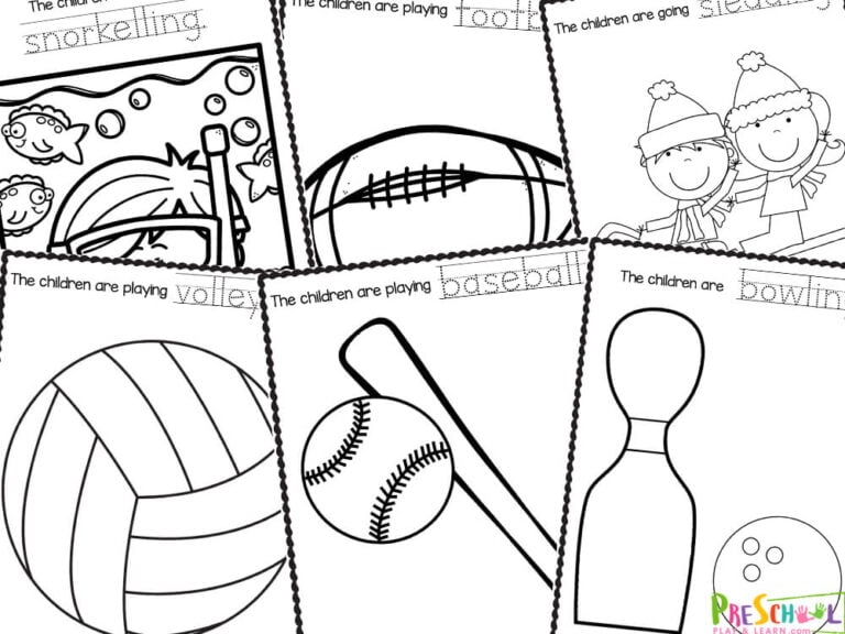 FREE Printable Sports Coloring Pages for Preschoolers