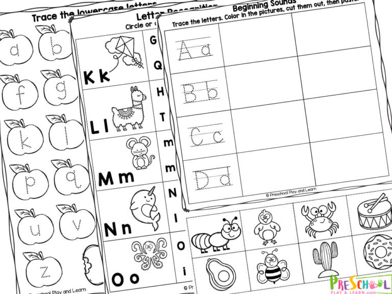 FREE Alphabet Worksheets for Preschoolers