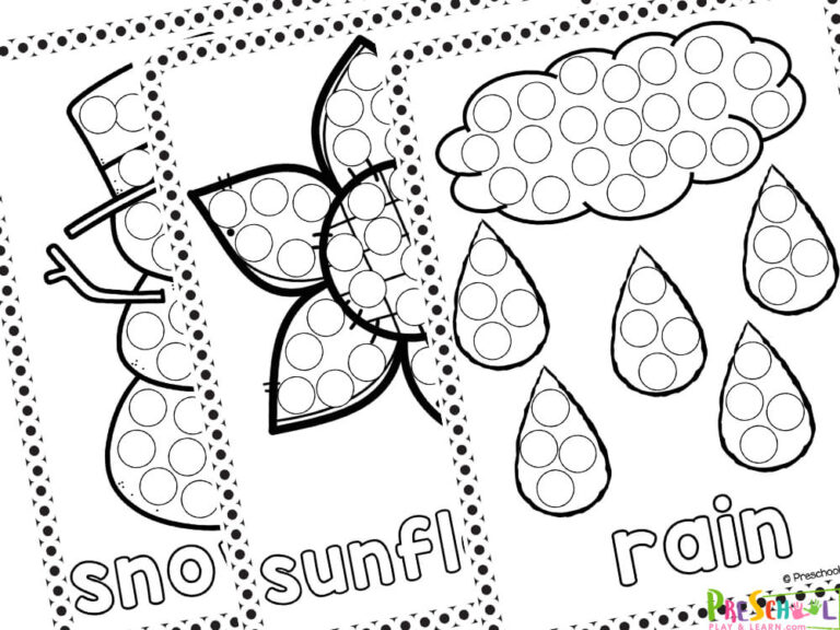 FREE Printable Seasons Dot Marker Worksheets for Preschool with Bingo ...