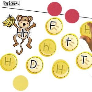 🐒 FREE Monkey Banana Match Letter Recognition Activity