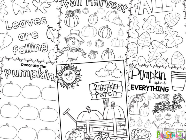 FREE Printable Autumn Coloring Pages for Preschoolers