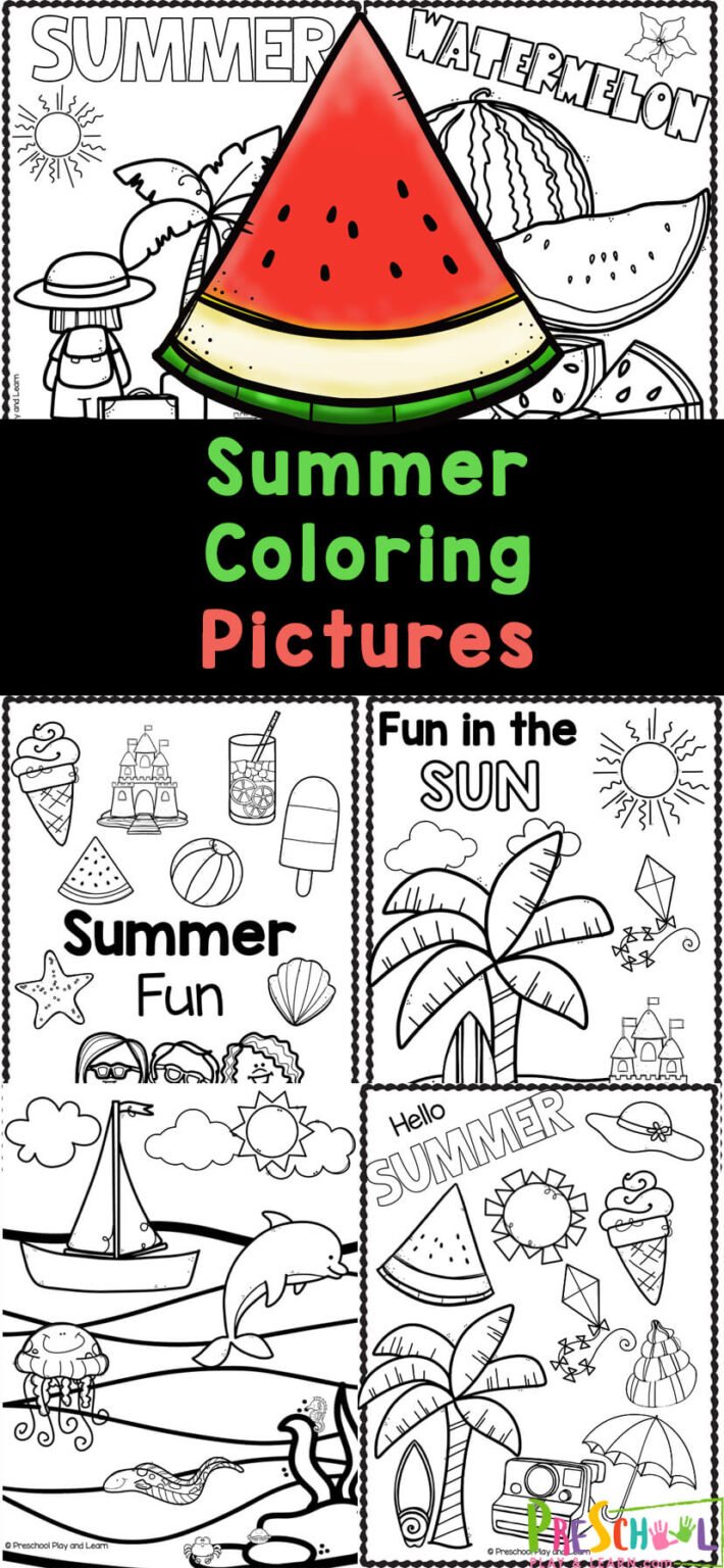Summer Coloring Pictures for Preschoolers - Free Coloring Pages for Kids!